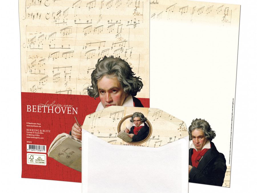 Briefpapier mit Umschläge: Ludwig van Beethoven, Joseph Karl Stieler ...